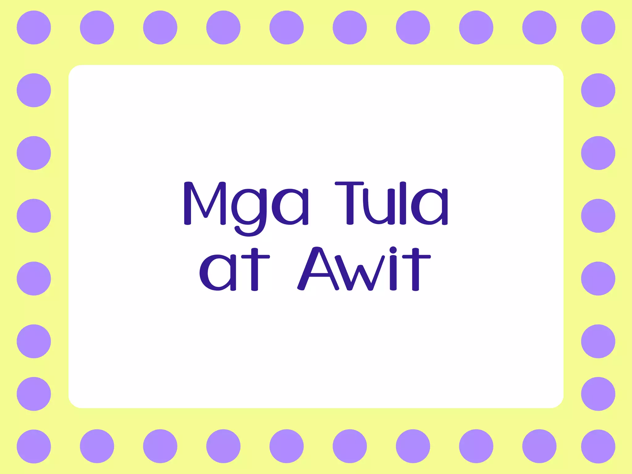 Mga tula at awit | PDF