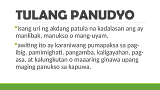 Mga Tulang Panudyo, Tugmang de Gulong,.pptx