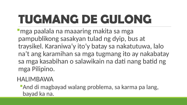 Mga Tulang Panudyo, Tugmang de Gulong,.pptx