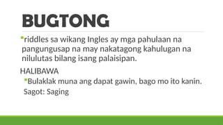 Mga Tulang Panudyo, Tugmang de Gulong,.pptx