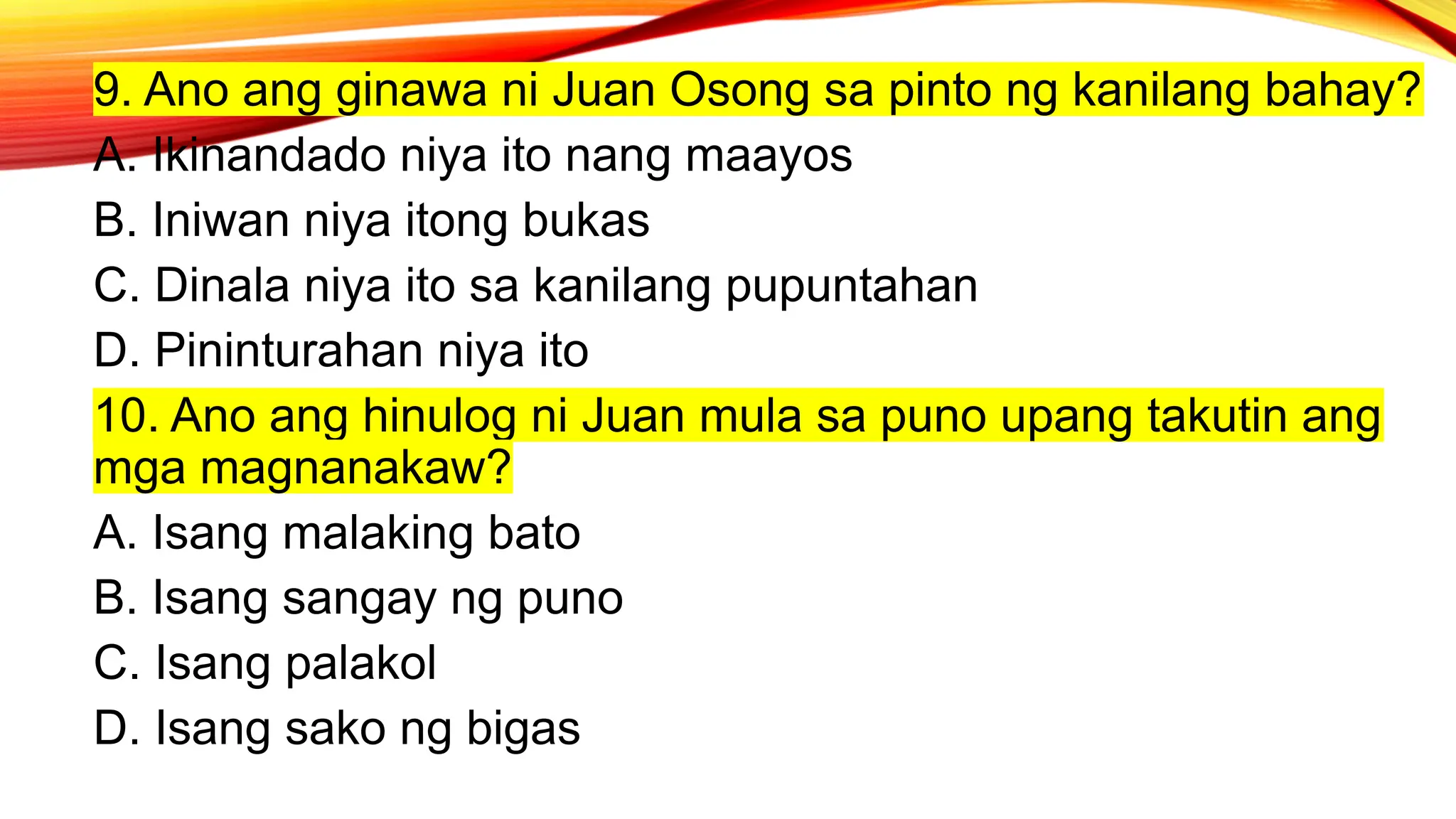 Mga Tuluyan Sa Panahon ng Katutubo • Kuwentong Bayan (gaya ng pabula at kuwentong Posong) | PPTX
