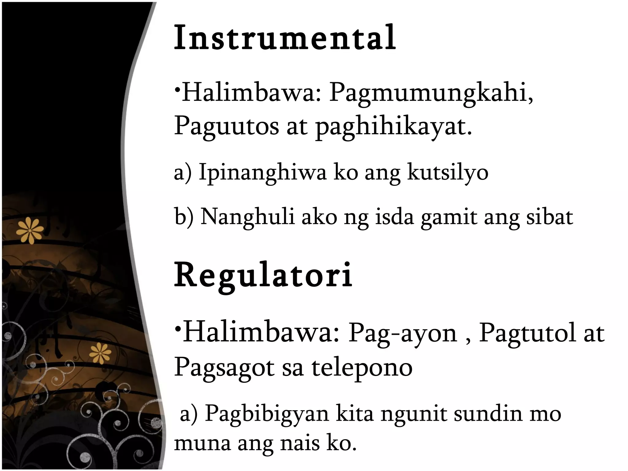 Mga tungkulin ng wika | PPT