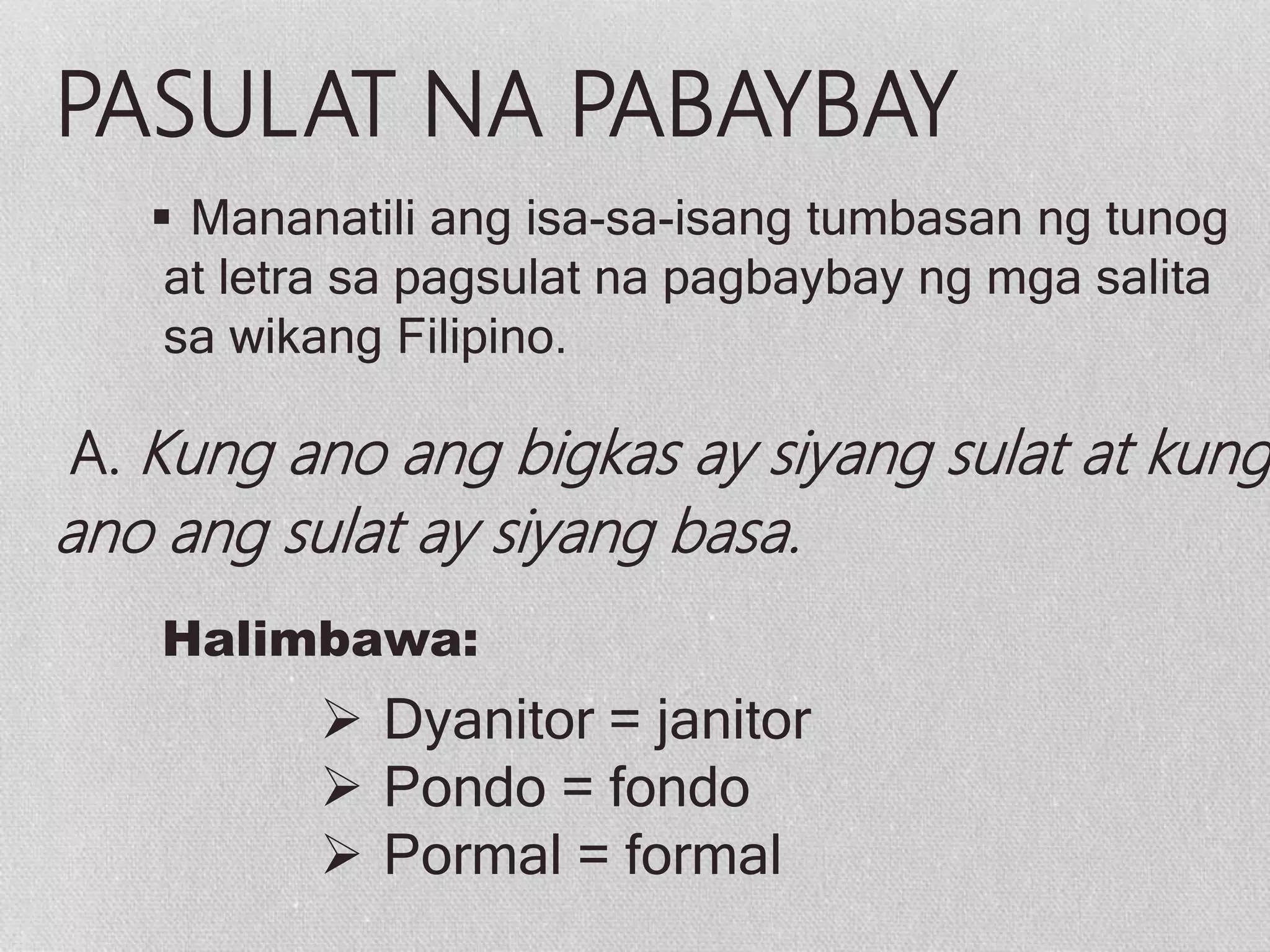Mga tuntunin sa pagbaybay | PPTX