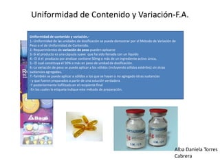 Mga uniformidad de peso y contenido | PPSX