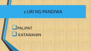Mga uri at mga aspekto ng pandiwa GRADE5-8 | PPTX