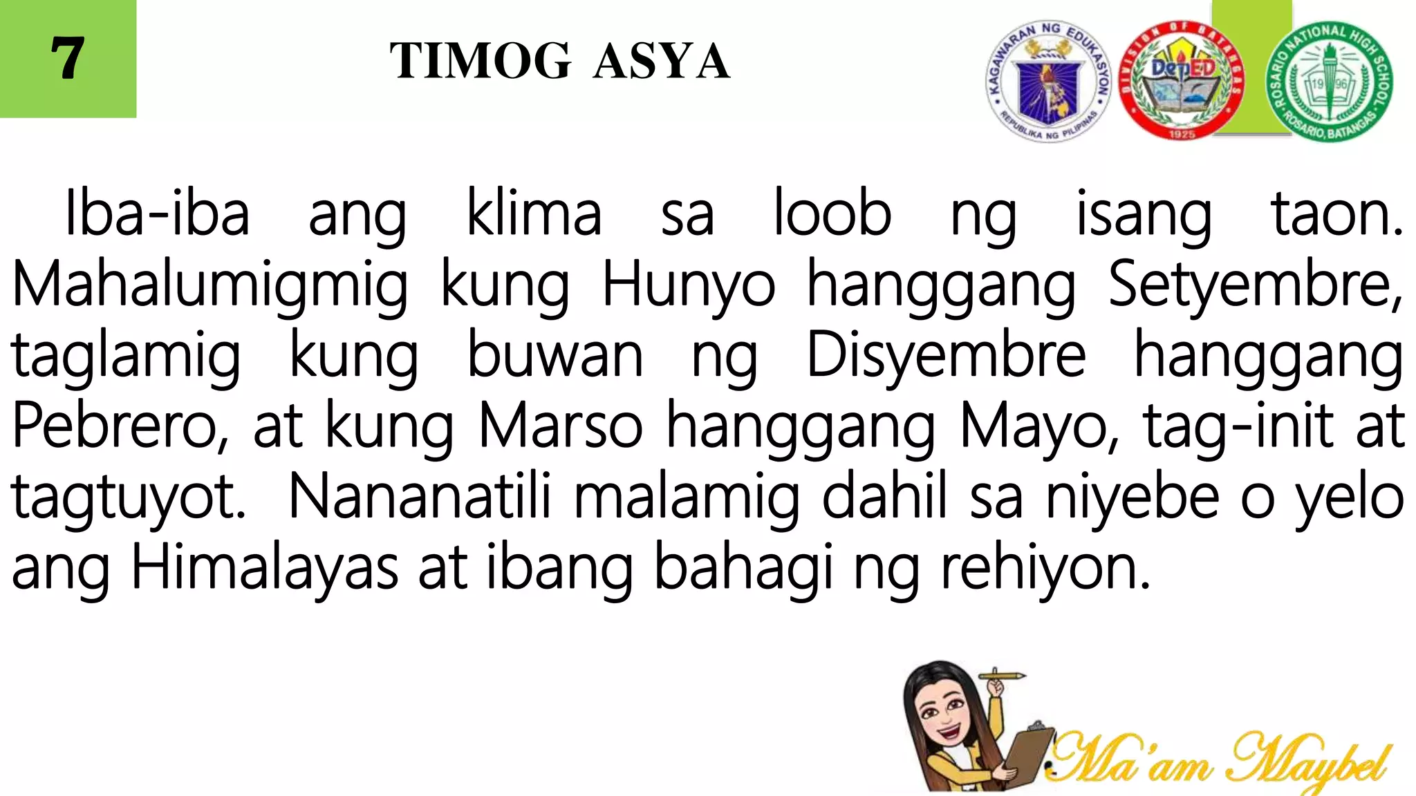 Mga uri ng klima sa asya | PPTX