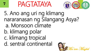 Mga uri ng klima sa asya | PPTX