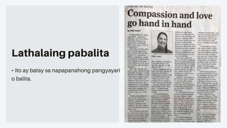 Mga Uri ng Lathalain | PPTX