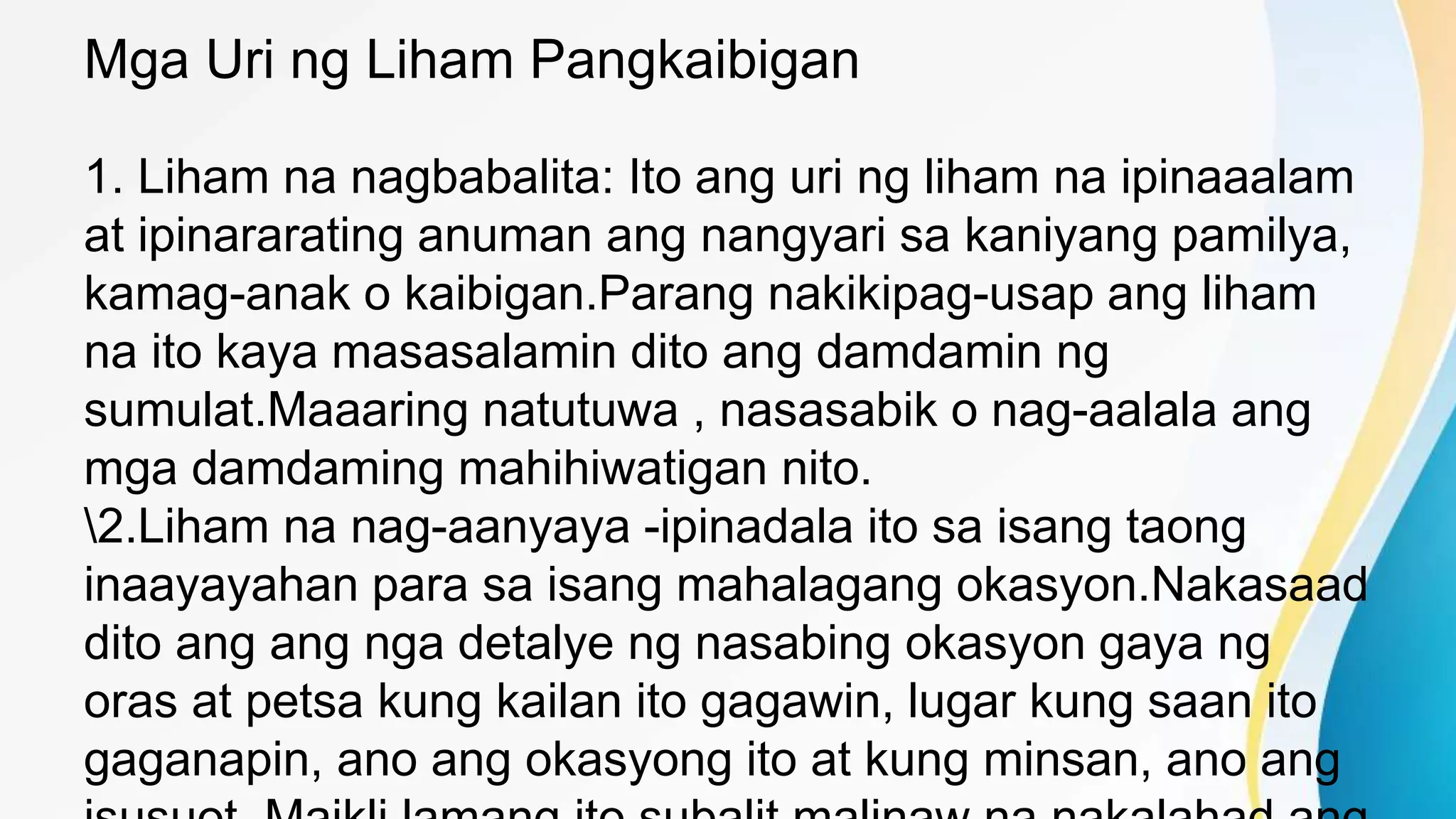 Mga uri ng liham | PPTX