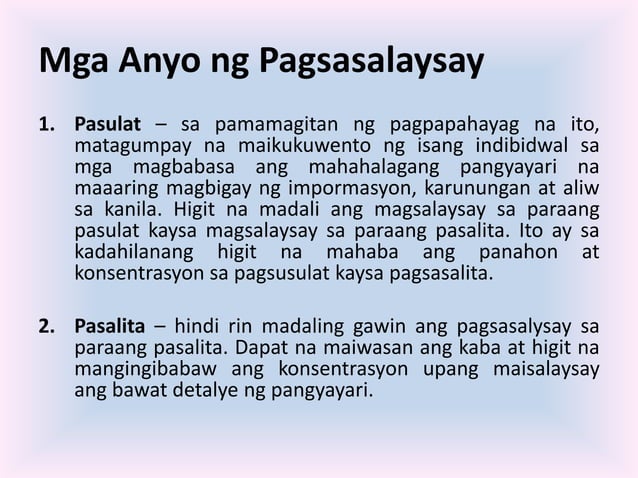 Mga uri ng masining na pagpaphahayag pagsasalaysay | PPTX
