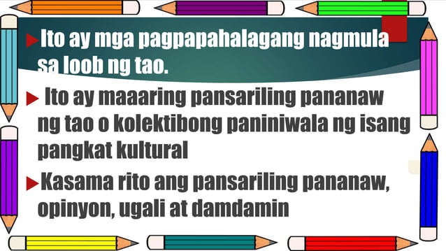 Mga uri ng pagpapahalaga | PPTX
