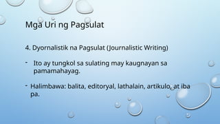 Filipino sa Piling Larang (Akademik) Mga Uri ng Pagsulat.pptx