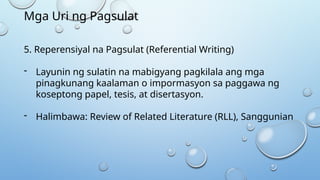 Filipino sa Piling Larang (Akademik) Mga Uri ng Pagsulat.pptx