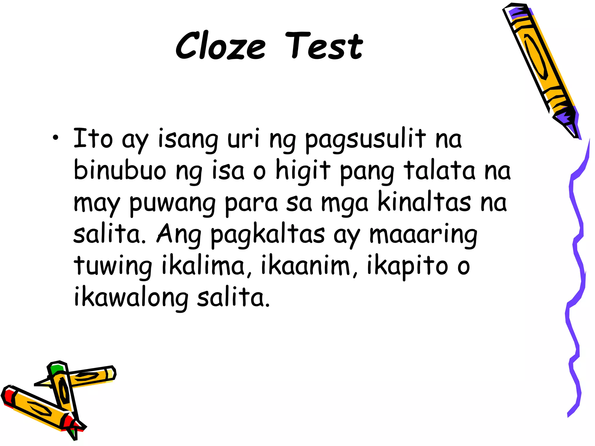Mga uri ng pagsusulit ayon sa pamamaraan | PPTX