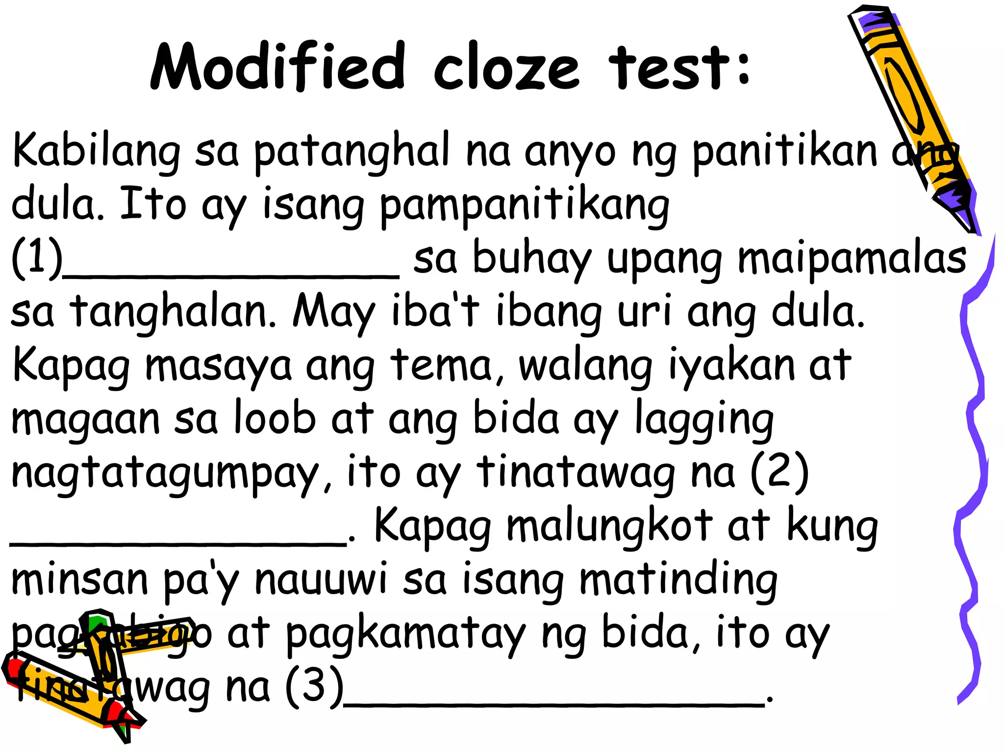 Mga uri ng pagsusulit ayon sa pamamaraan | PPTX