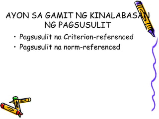 Mga uri ng pagsusulit ayon sa pamamaraan | PPTX
