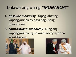 Mga uri ng pamahalaan | PPT
