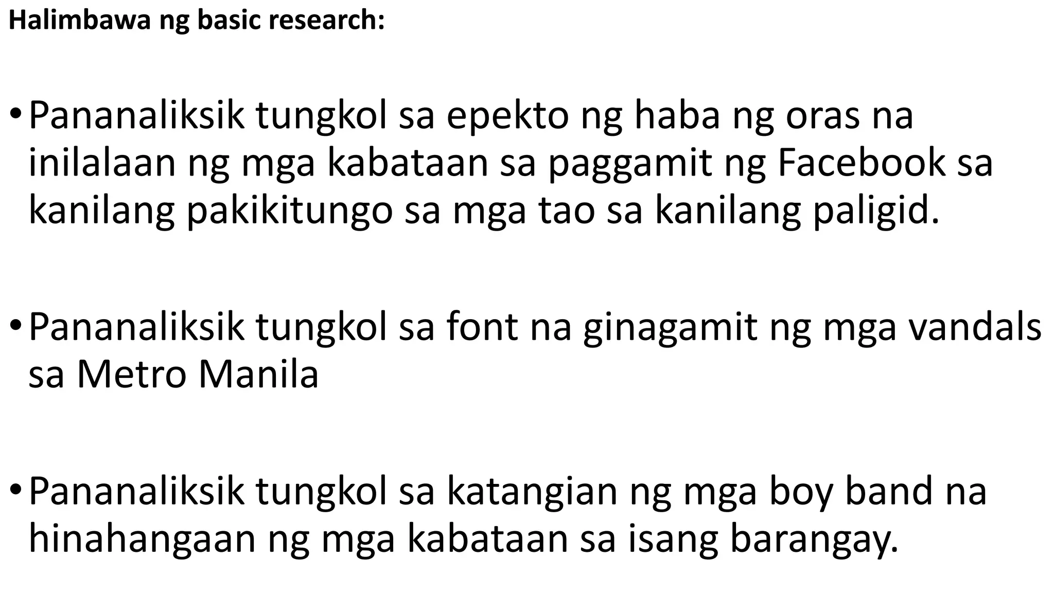 Mga uri ng pananaliksik "filipino11" | PPTX