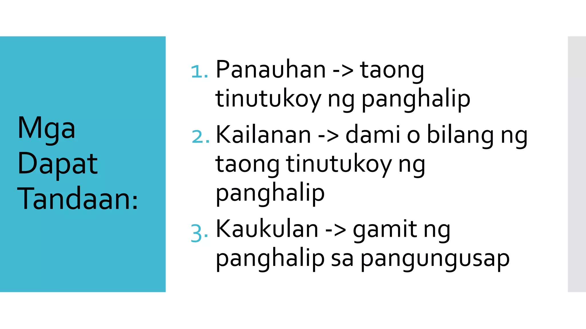 Mga Uri ng Panghalip | PPTX