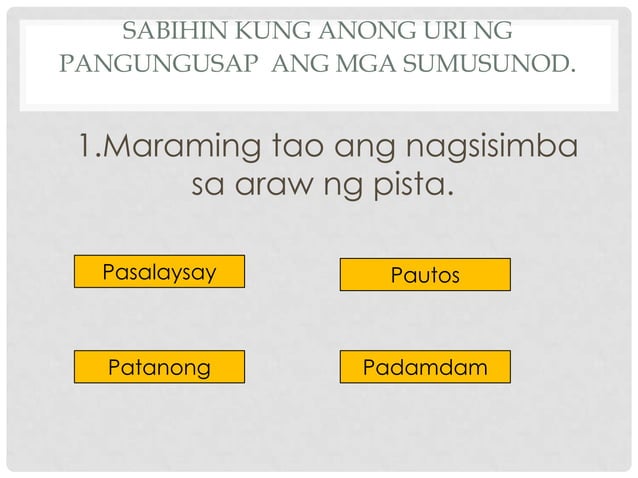 Mga uri ng pangungusap | PPTX
