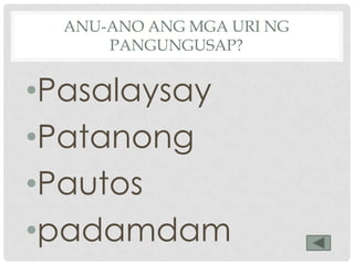 Mga uri ng pangungusap | PPTX