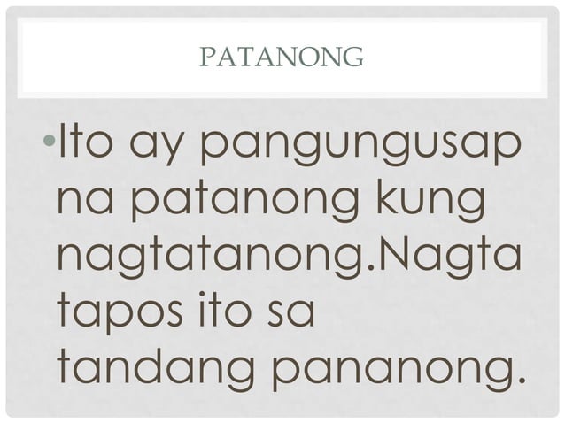 Mga uri ng pangungusap | PPTX