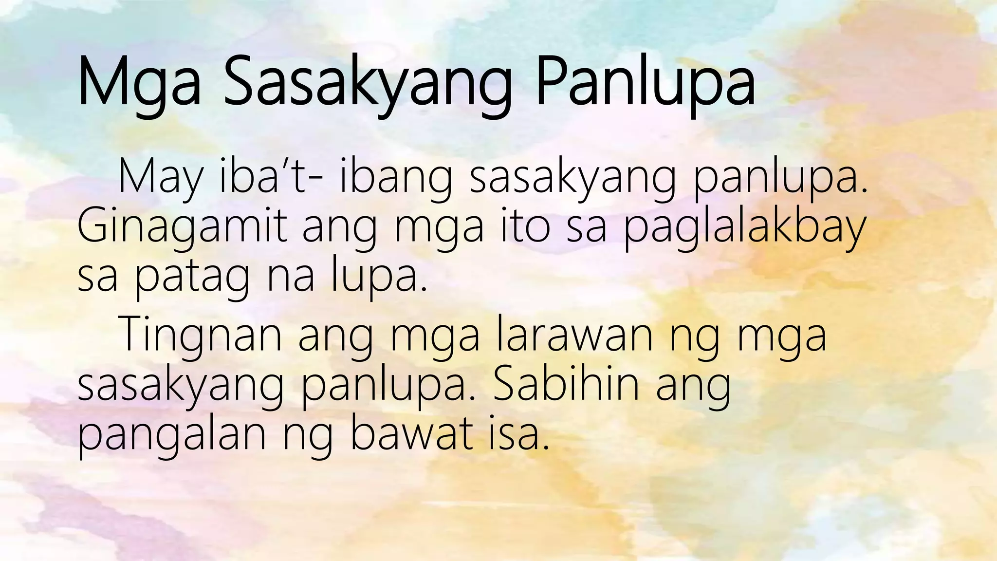 Mga Uri ng Sasakyan | PPTX