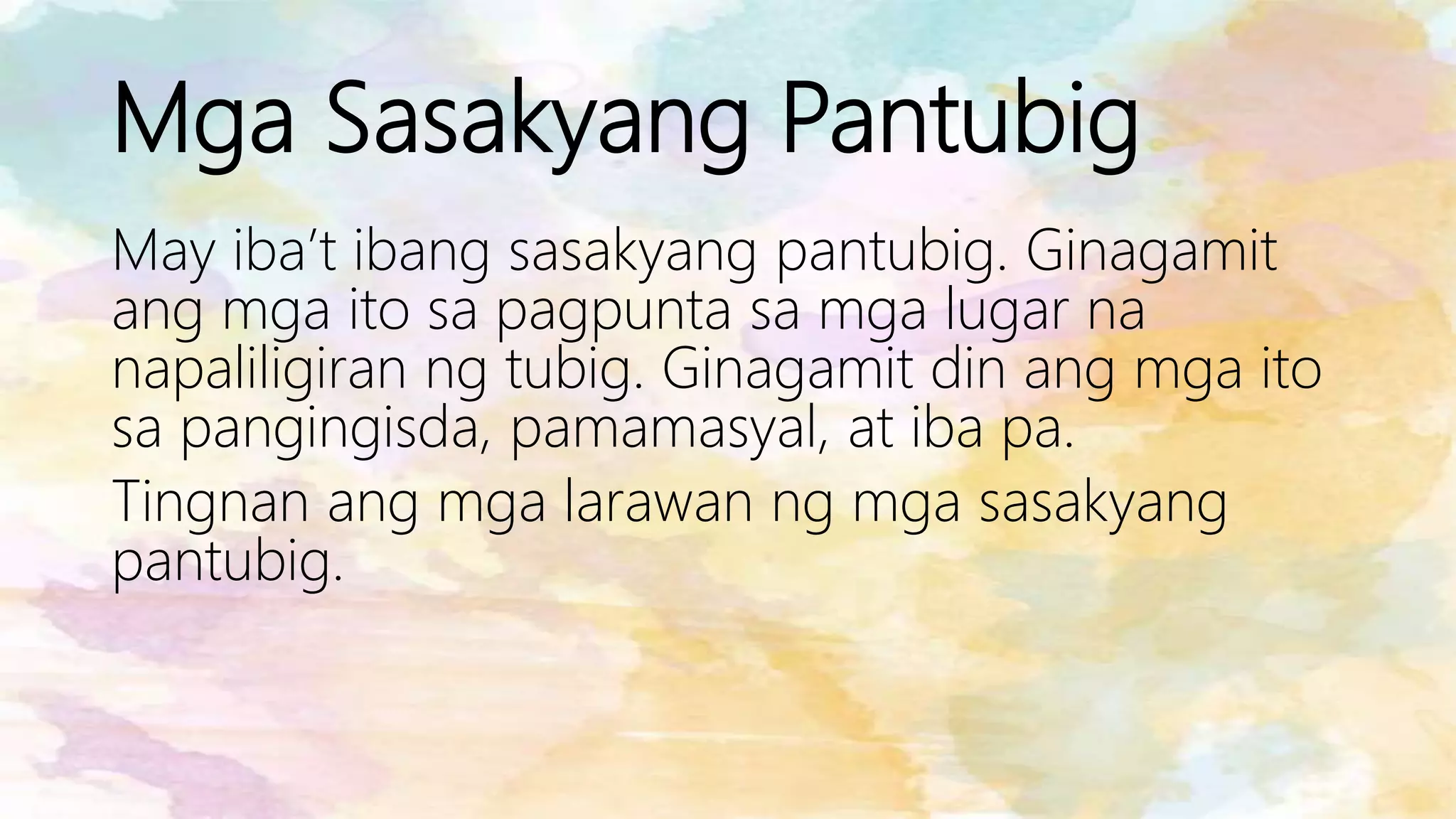 Mga Uri ng Sasakyan | PPTX