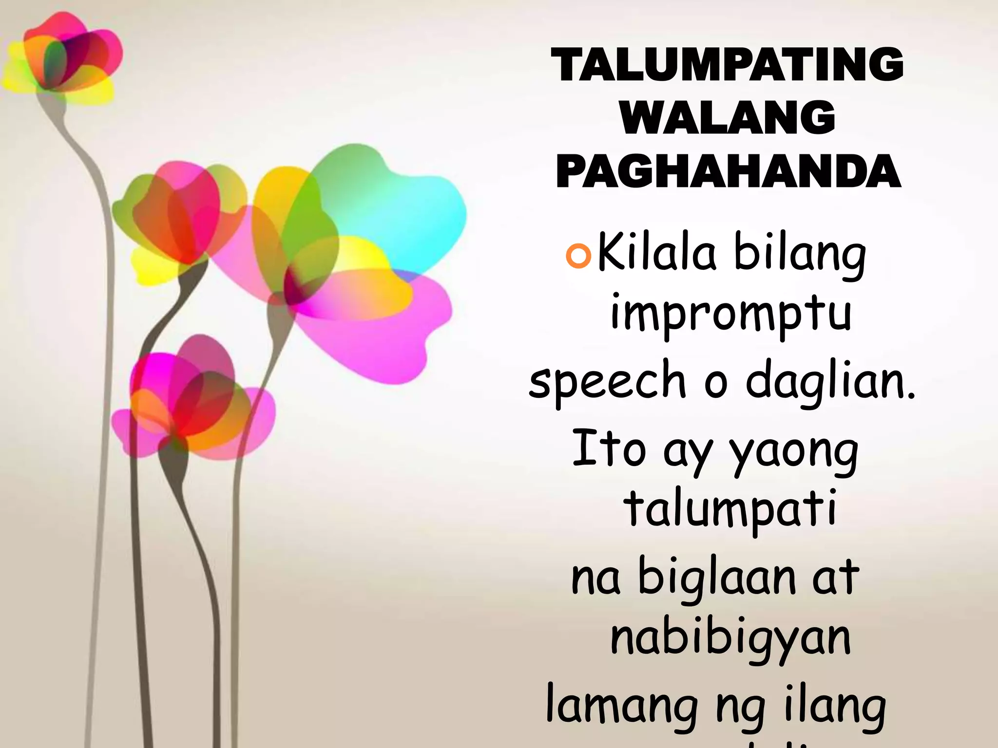 Mga Uri ng Talumpati | PPTX