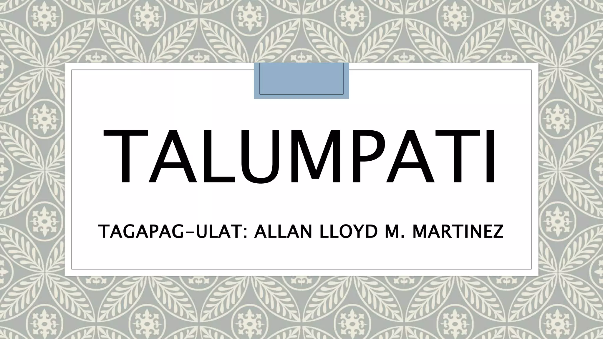 MGA URI NG TALUMPATI | PPTX