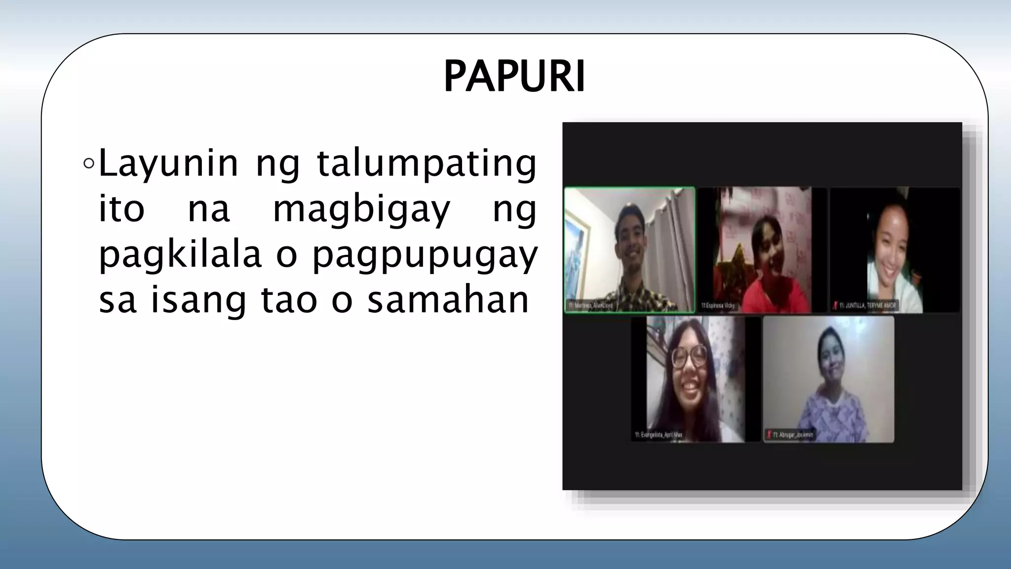 MGA URI NG TALUMPATI | PPTX