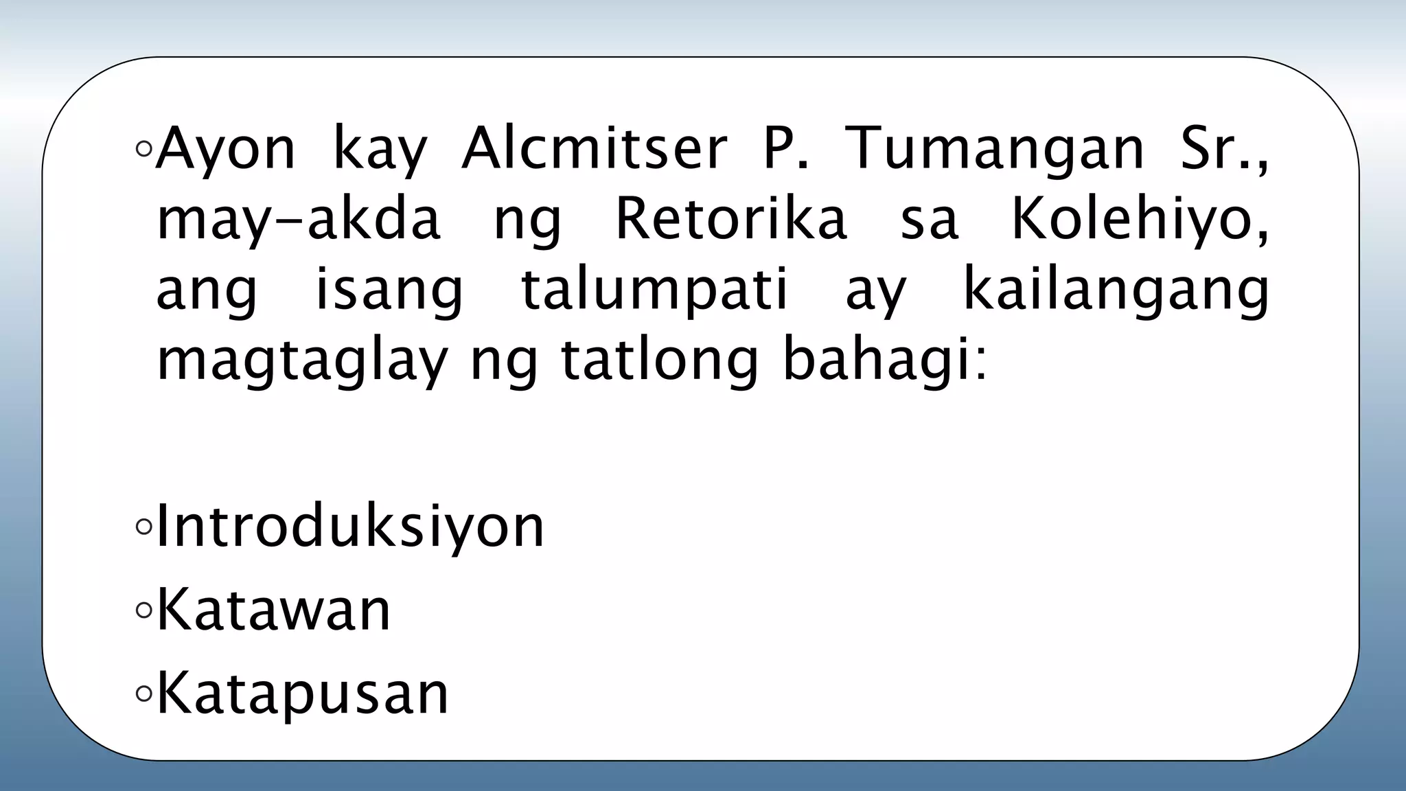MGA URI NG TALUMPATI | PPTX