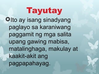 Mga Uri ng Tayutay Quarter4 Grade 6.pptx