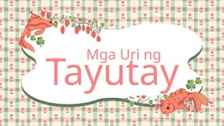 Mga Uri ng Tayutay Presentation in Pastel Green with Koi Fish and ...