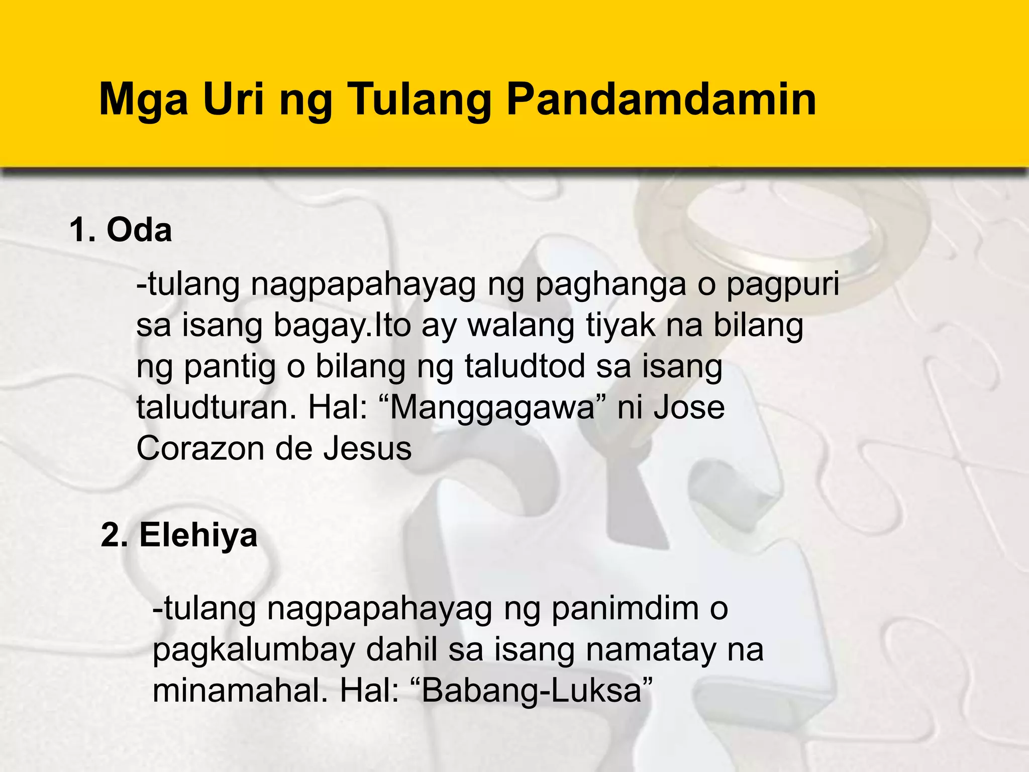 Mga uri ng tula | PPTX