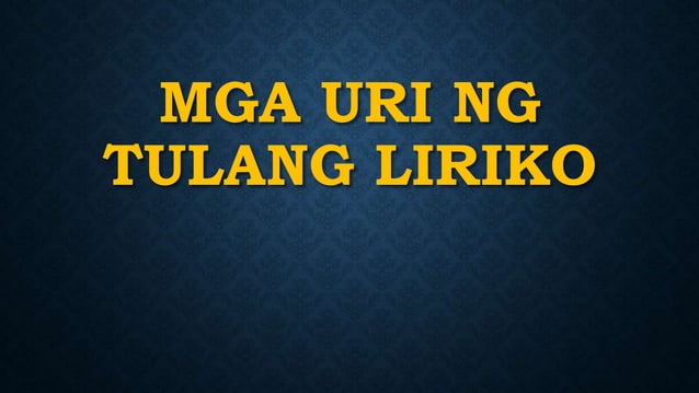 MGA URI NG TULA | PPTX