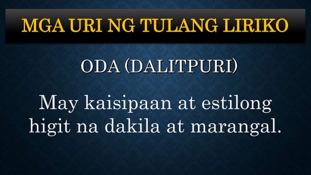 MGA URI NG TULA | PPTX