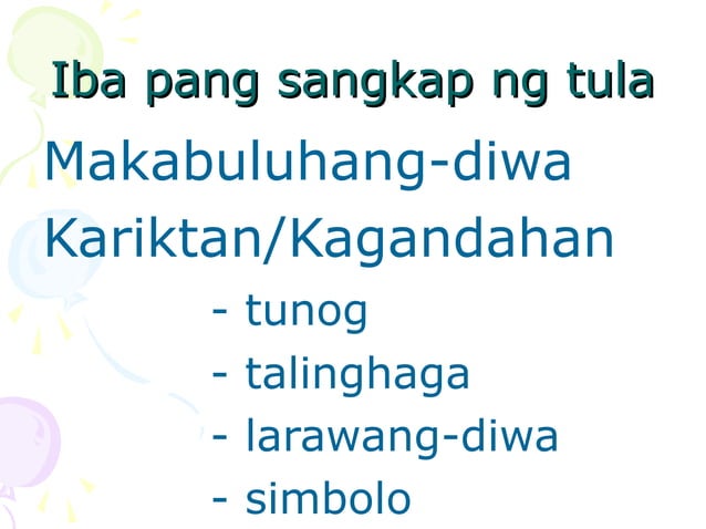 Mga Uri ng Tula.ppt ARALIN SA FILIPINO GRADE 8 | PPT