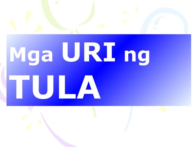Mga Uri ng Tula.ppt ARALIN SA FILIPINO GRADE 8 | PPT