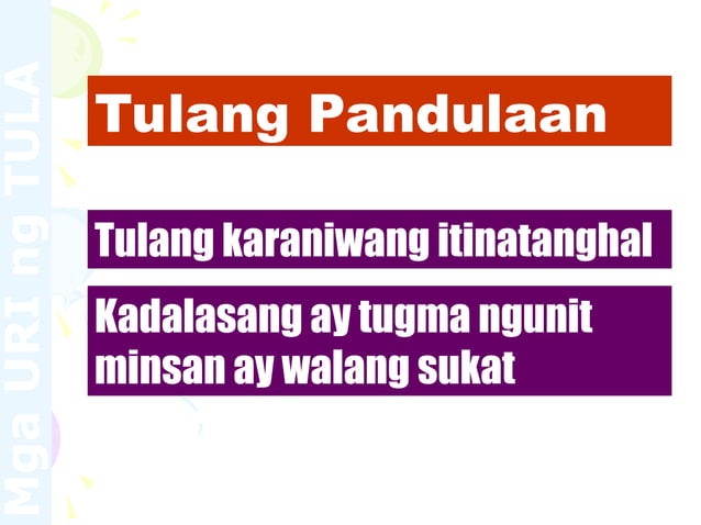 Mga Uri ng Tula.ppt ARALIN SA FILIPINO GRADE 8 | PPT
