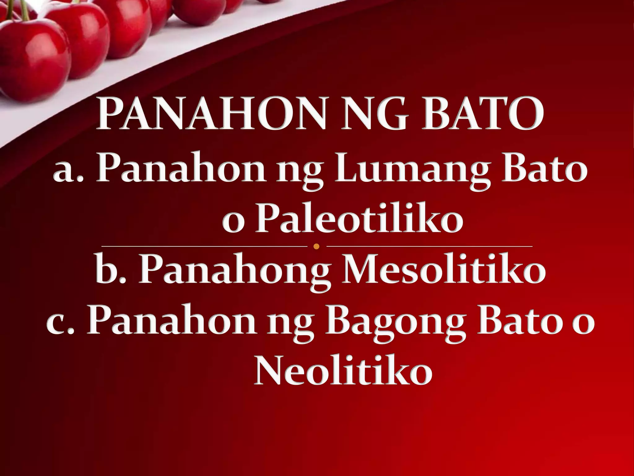 Mga yugto ng pagunlad ng sinaunang tao. (Paleolitiko,Meso,Neo at Metal ...