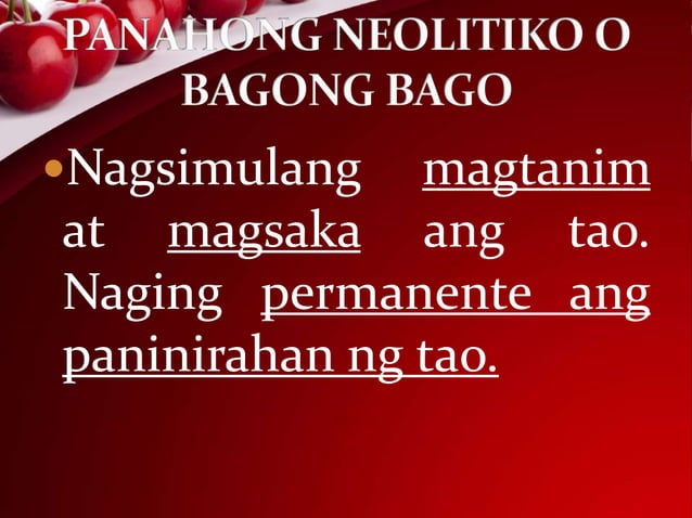 Mga yugto ng pagunlad ng sinaunang tao. (Paleolitiko,Meso,Neo at Metal ...