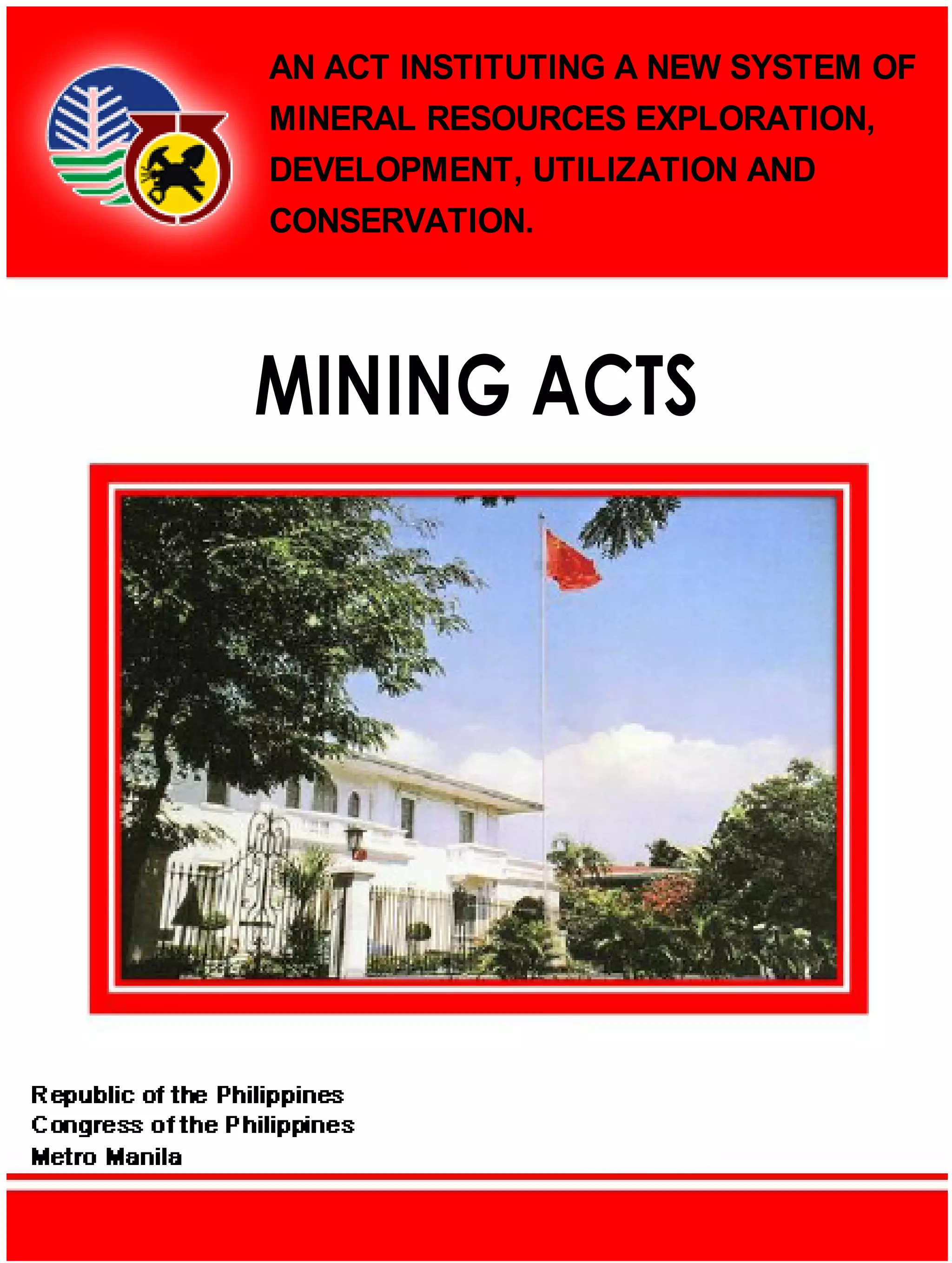 Philippine Mining Act (MGB) | PDF