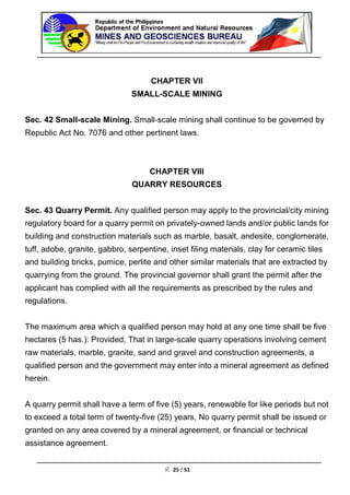 Philippine Mining Act (MGB) | PDF