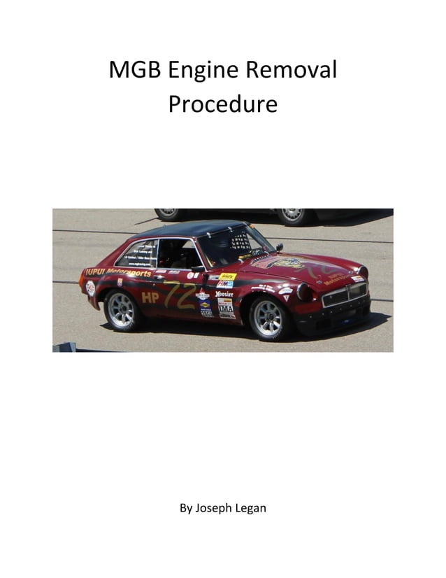 MGB Engine Removal Procedure | PDF | Off-Road Vehicles | Auto Body Styles