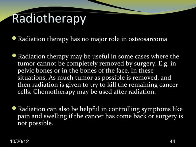 ROLE OF RADIATION IN BONE TUMORS FOR ORTHOPEDICS | PPT | Cancer ...