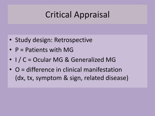 MG comparison, Ocular vs General | PPTX