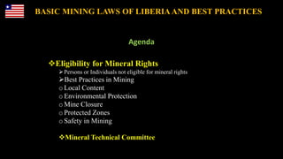 Basic Mining Laws of Liberia and Best Practices | PPTX