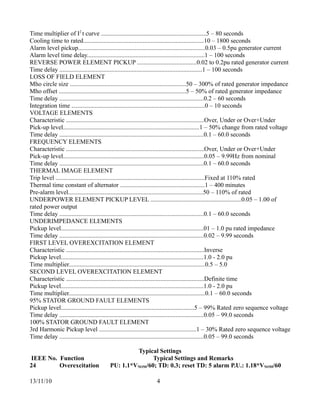 Motor & generator protection example settings | PDF