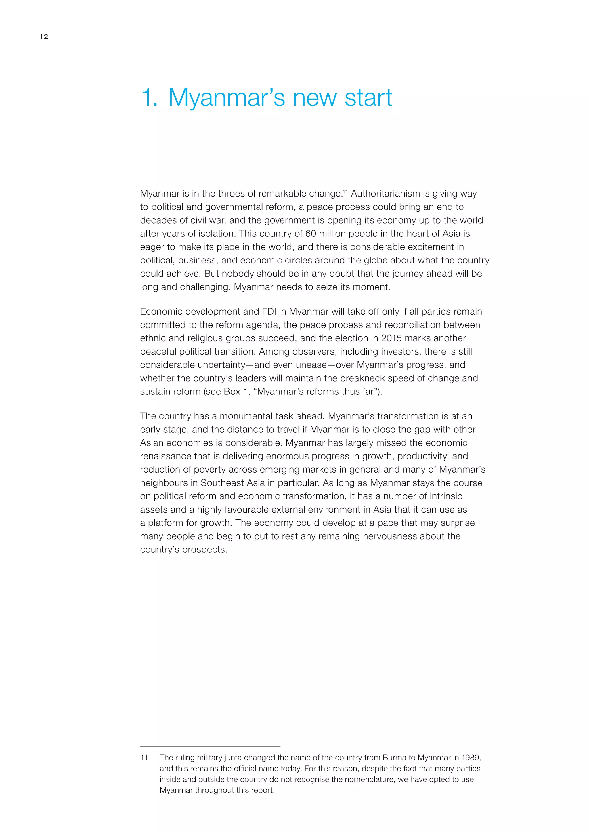 Myanmar's moment: Unique opportunities, major challenges | PDF
